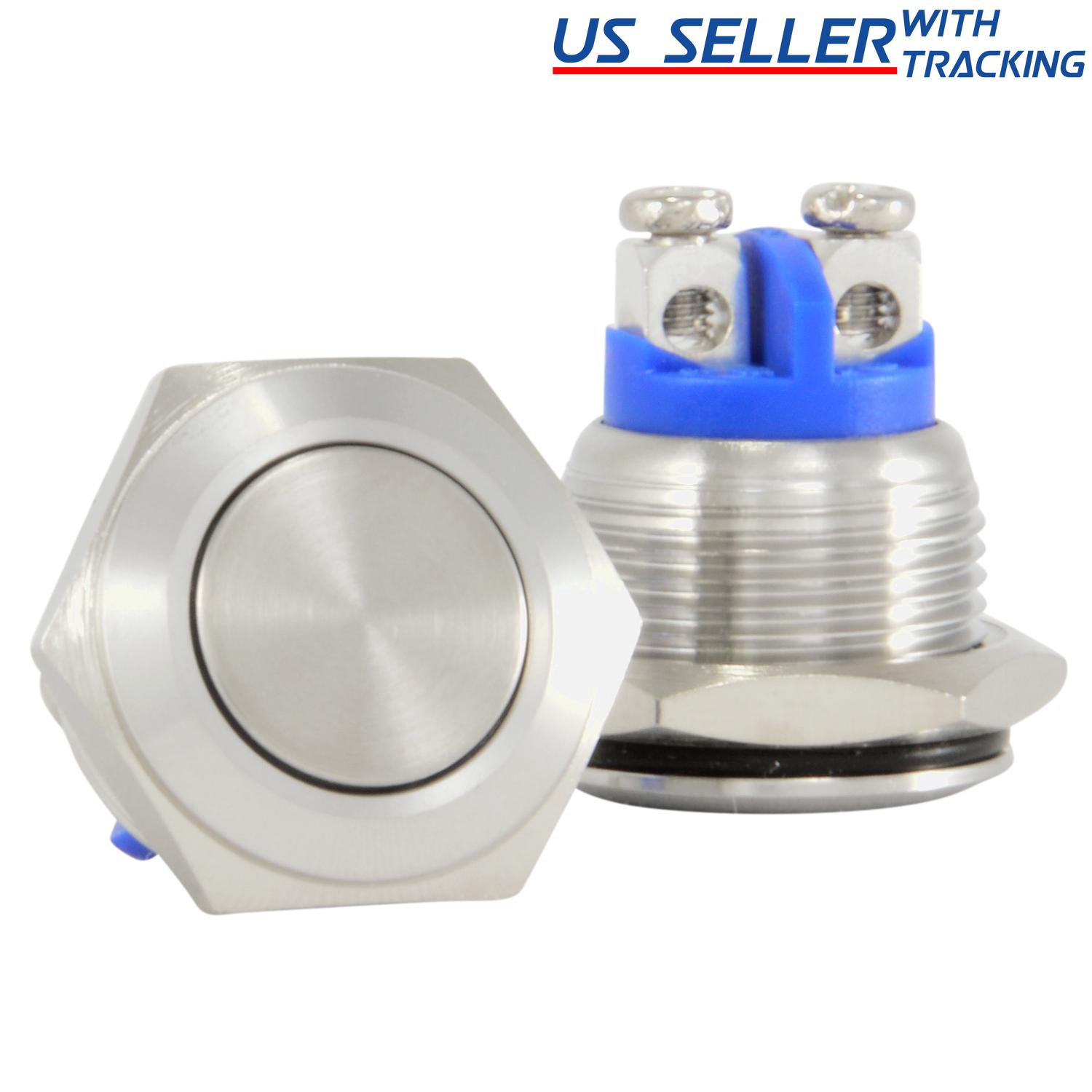 Momentary Push Button Starter Switch/Boat Horn Stainless Steel Metal ...