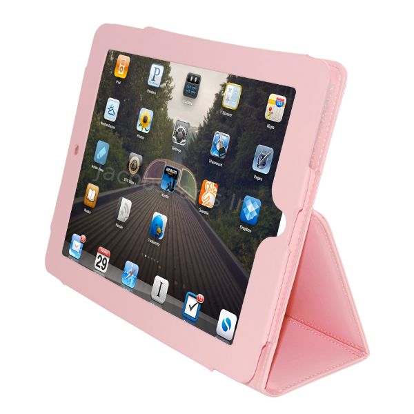 Pink Leather Case + Anti-Glare Screen Protector for iPad 2 - $5.95 ...