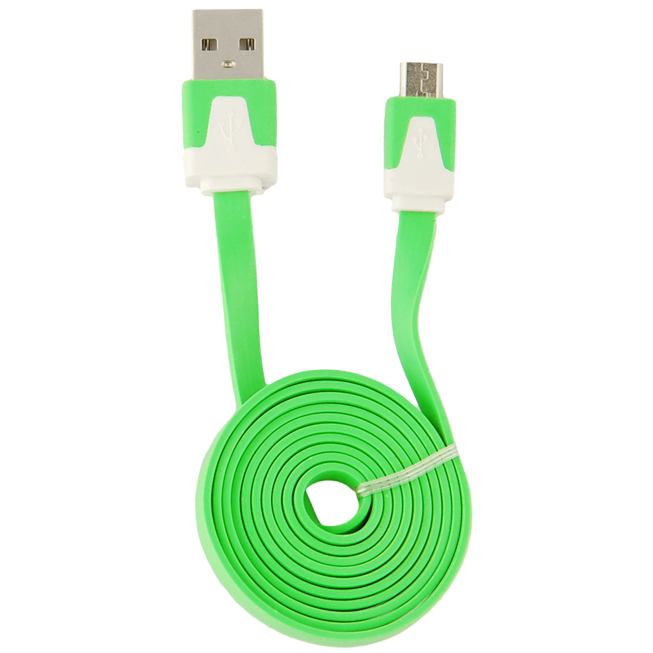 Micro USB Data / Charging Cable, Flat Tangle-Free Design (Green) - $3. ...