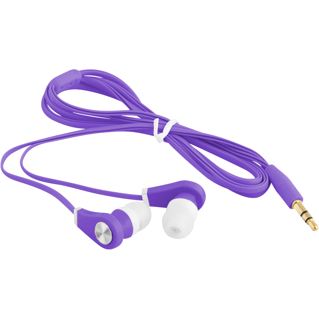 Purple Earbuds Earphones In-Ear Sound Isolating Headphones Flat Tangle ...