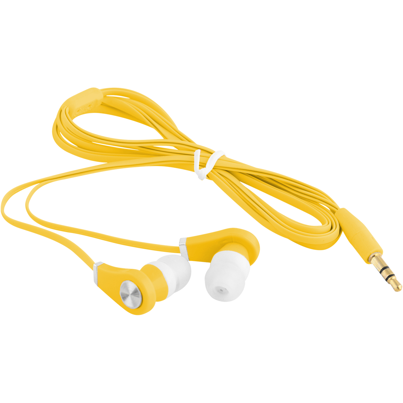 Yellow Earbuds Earphones In-Ear Sound Isolating Headphones Flat No ...