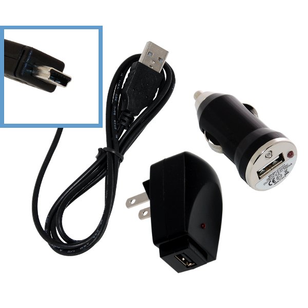 Car + Wall USB Adapters + USB Charging/Data Sync Cable for HTC Droid ...