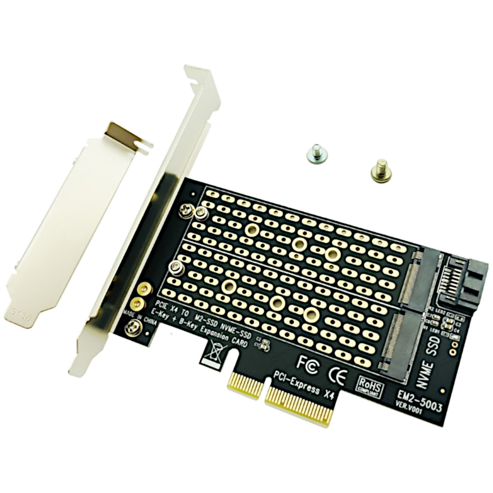 M.2 to PCIe NVMe and SATA SSD Dual M Key and/or B Key Adapter Card 2242 ...